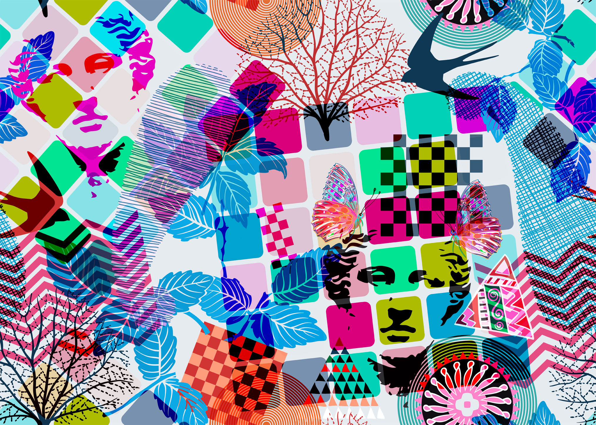 Collage Cascade Duvet Cover | AI Customizable Designer Bedding by ...